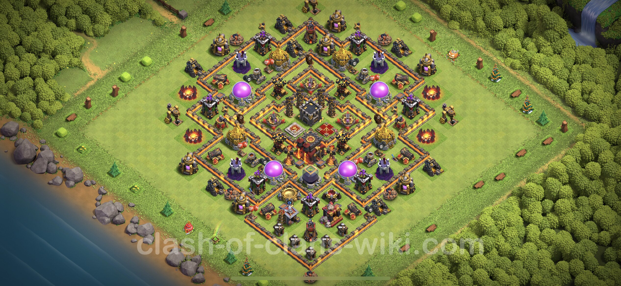 Best Anti 3 Stars Base TH10 with Link, Hybrid - Town Hall Level 10 Base ...