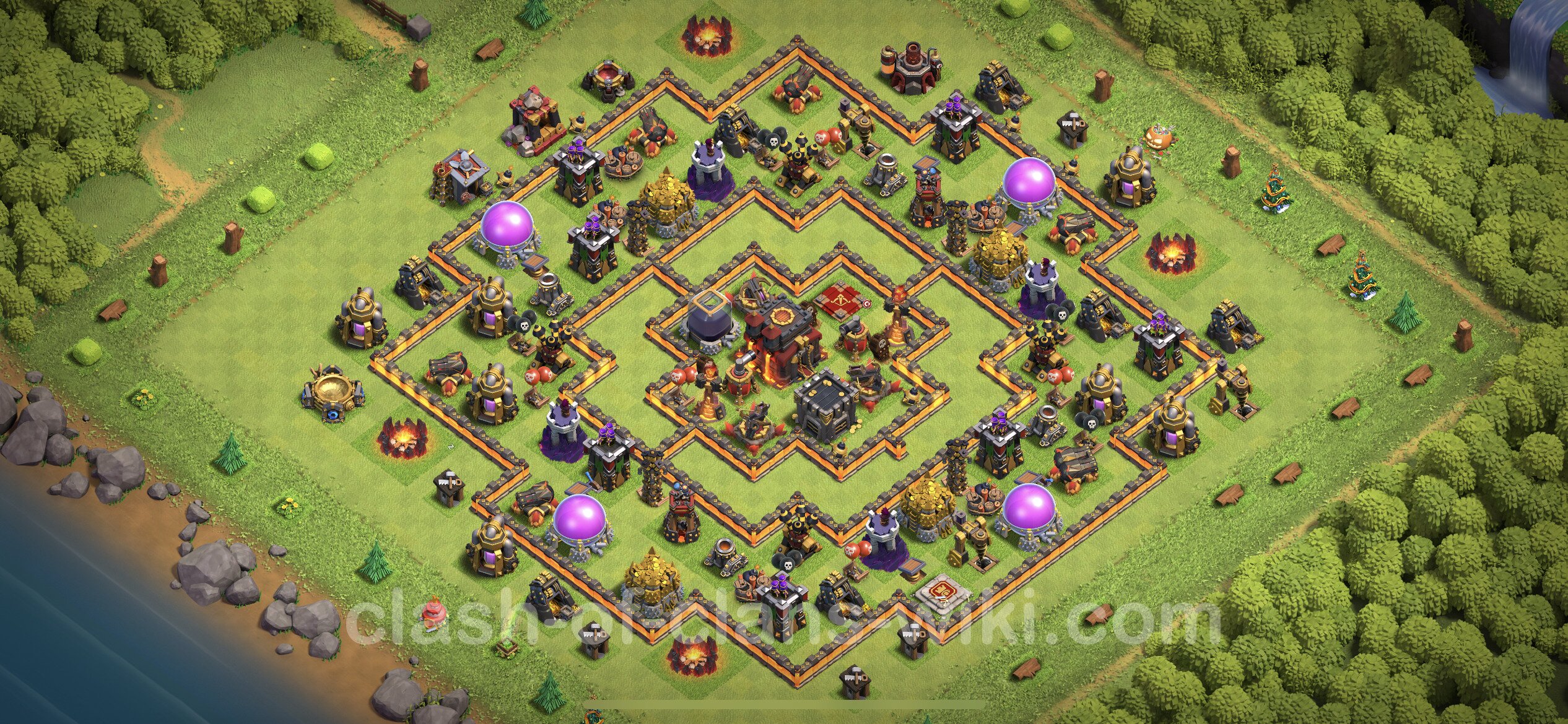 Best Anti 3 Stars Base TH10 with Link, Hybrid - Town Hall Level 10 Base Copy, #83
