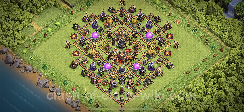 Best Anti 3 Stars Base TH10 with Link, Hybrid - Town Hall Level 10 Base Copy, #242
