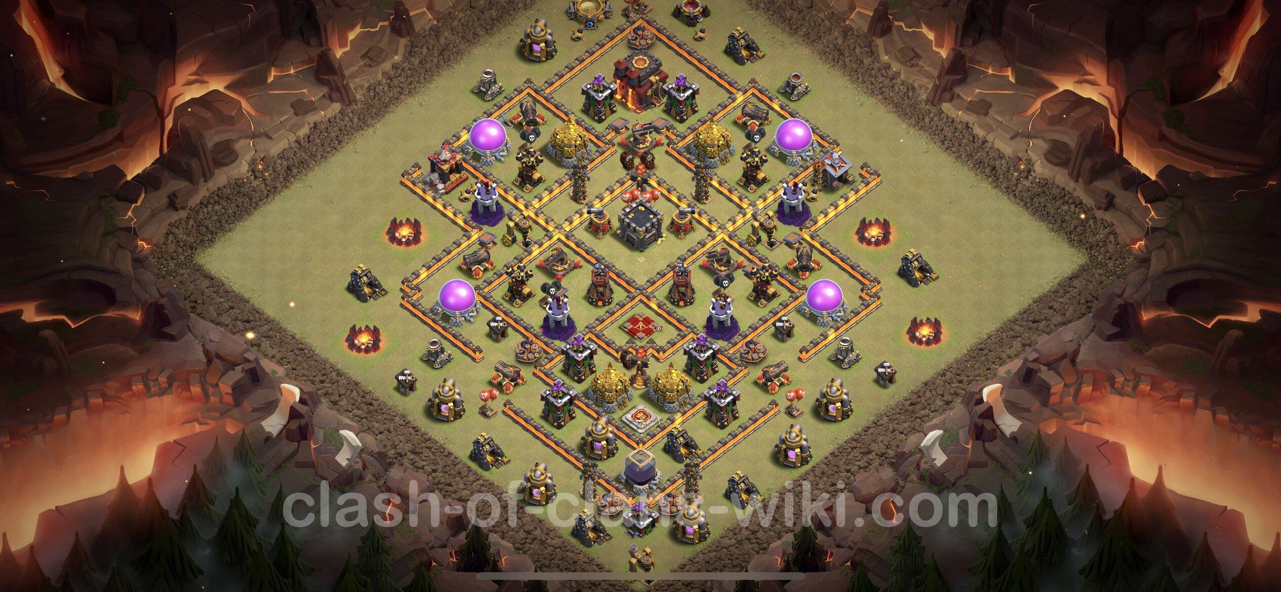 Best War Base TH10 with Link, Hybrid - Town Hall Level 10 CWL Base Copy ...