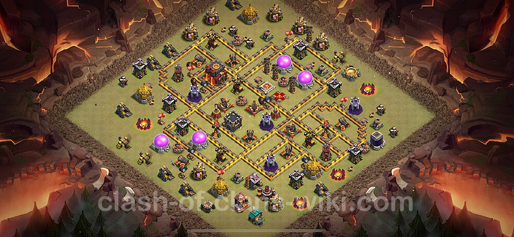 Best Anti 3 Stars War Base TH10 with Link, Anti Air / Dragon 2023 - Town Hall Level 10 CWL Base ...