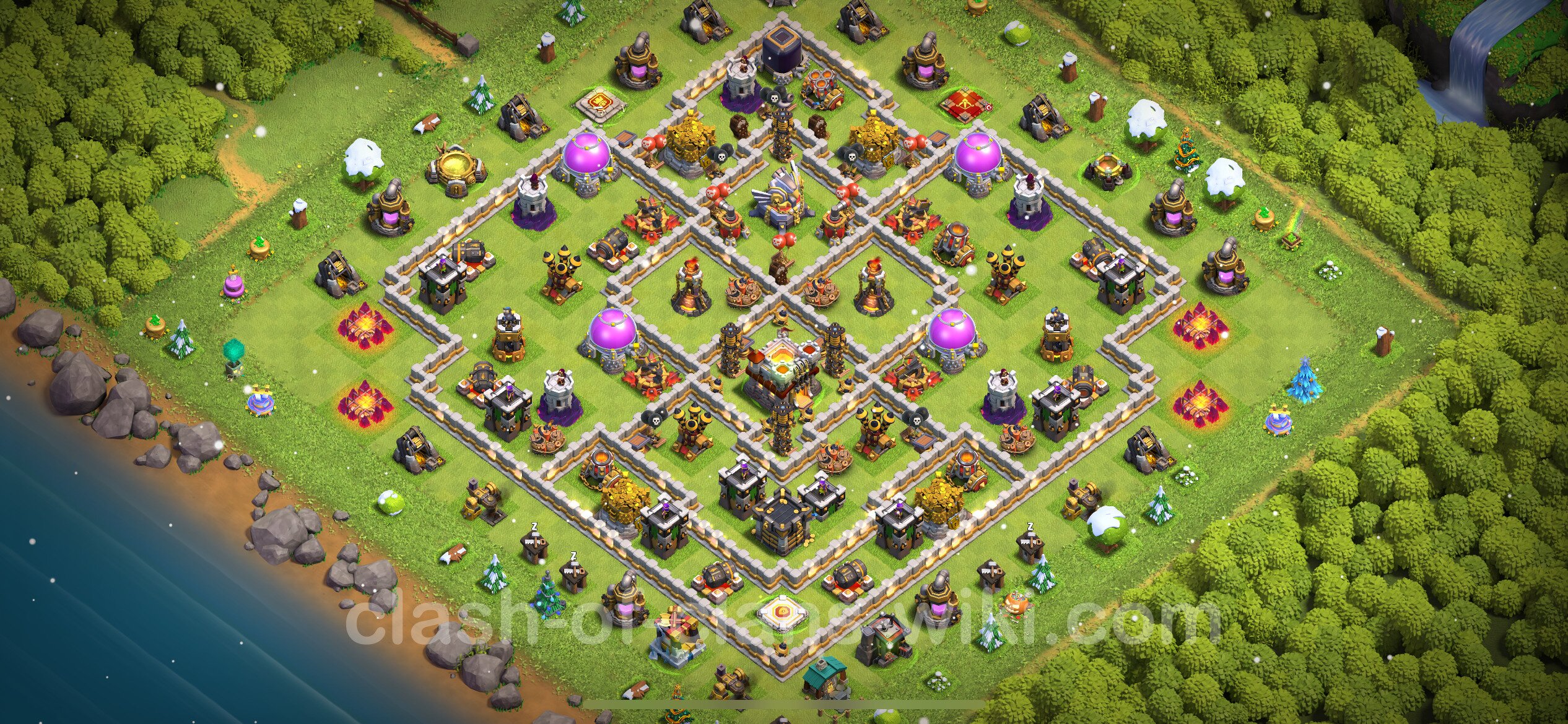 Die Anti Dragon Base Rathaus Level 11 + Link, Hybrid - COC Clash of ...
