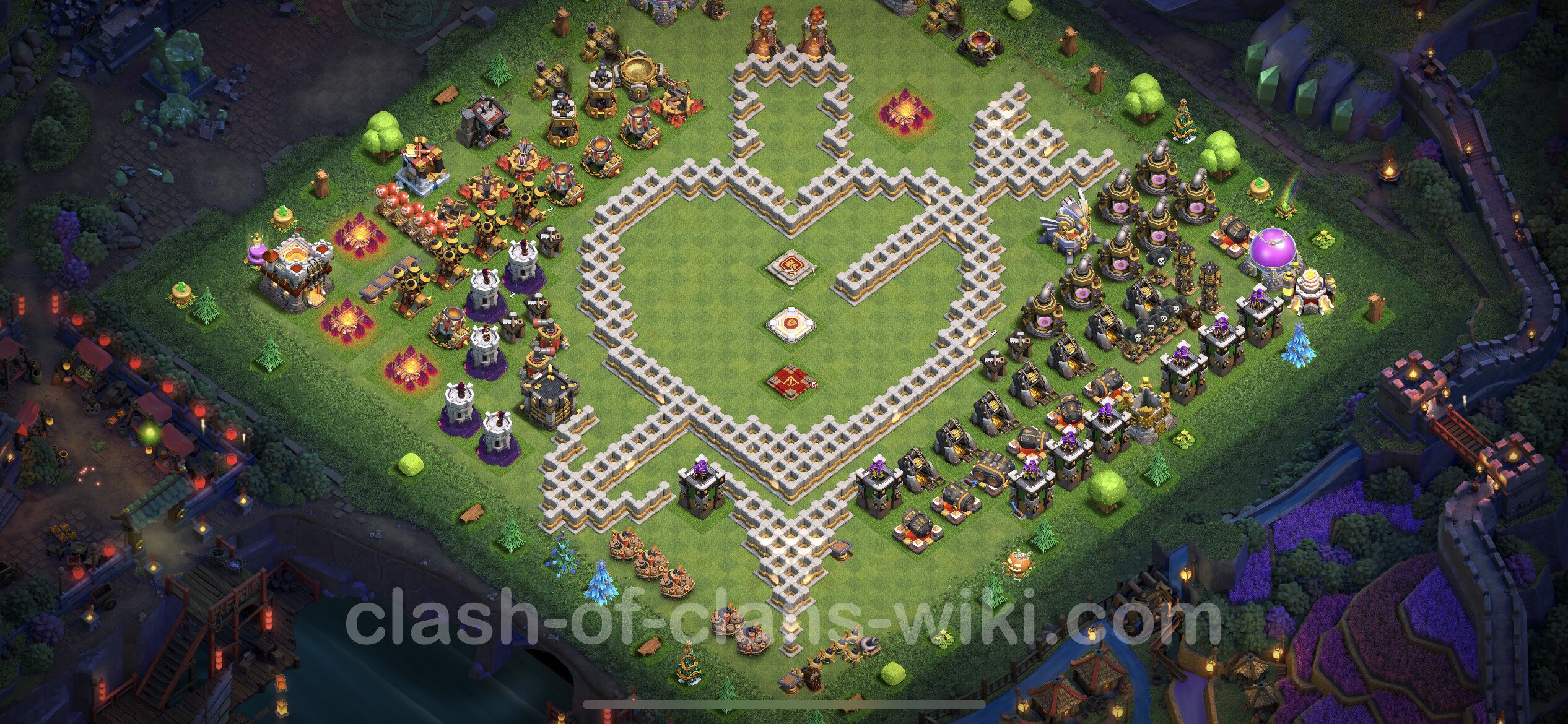 Funny Troll Base Th11 With Link Town Hall Level 11 Art Base Copy 9