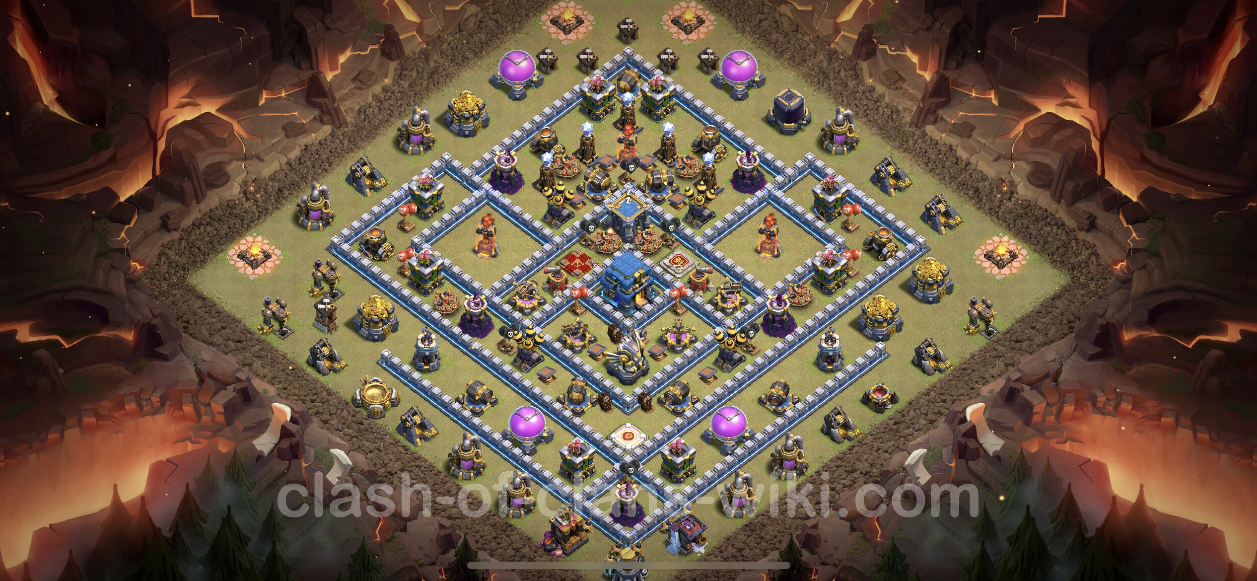 Die Anti 2 Sterne War Base RH12 + Link - COC Kriegsbase Rathaus Level ...