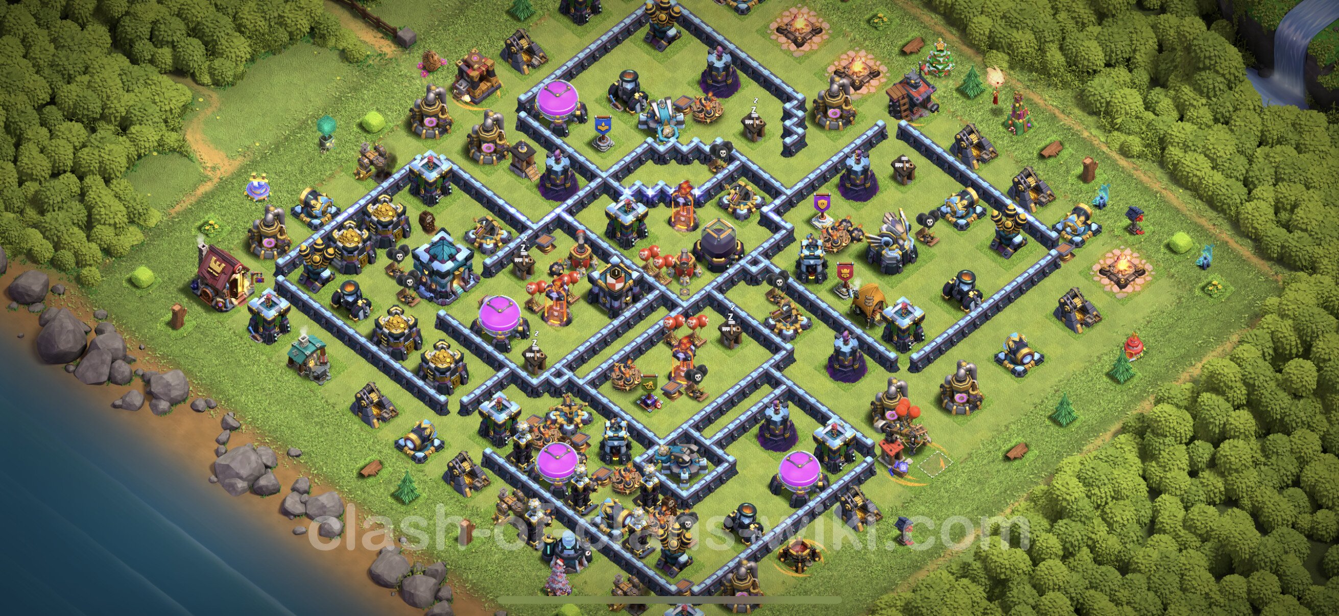 Trophy (Defense) Base TH13 with Link, Hybrid - Clash of Clans 2023 ...