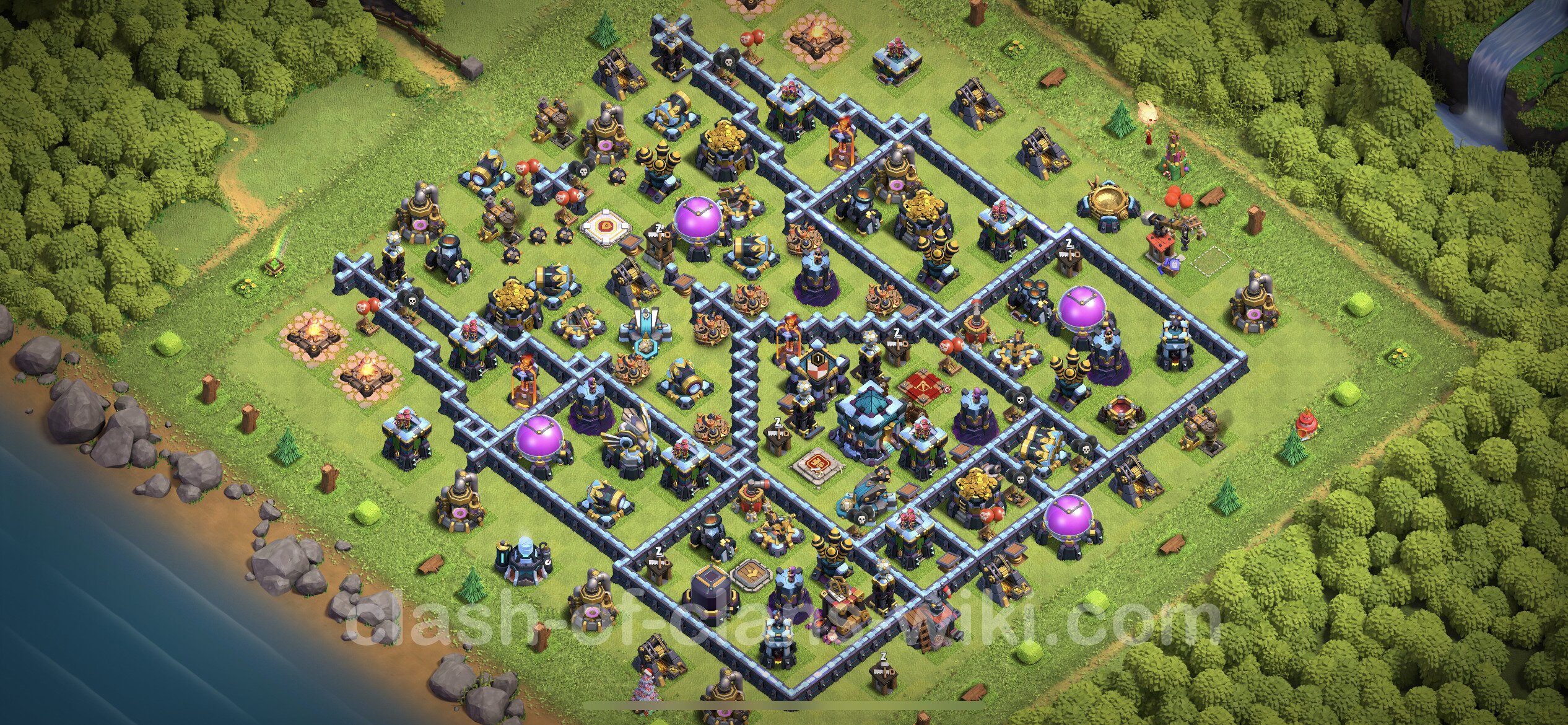 Best Base TH13 with Link Anti Everything - Town Hall Level 13 Base Copy ...