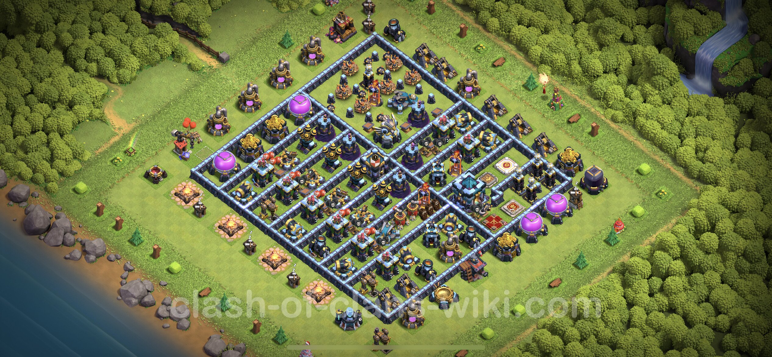 Best Base TH13 with Link Anti Everything - Town Hall Level 13 Base Copy ...