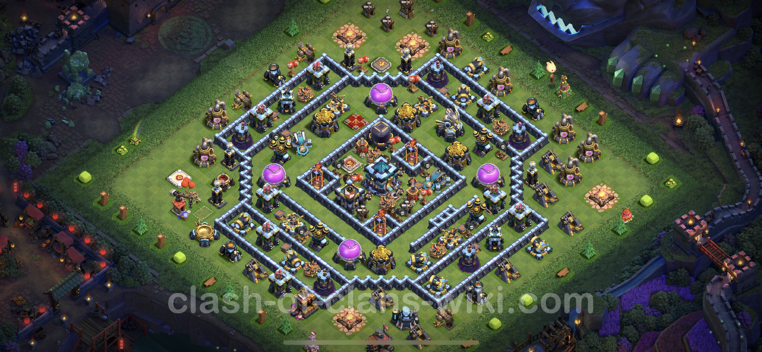 Farming Base TH13 with Link, Anti 2 Stars, Hybrid - Clash of Clans 2022 ...