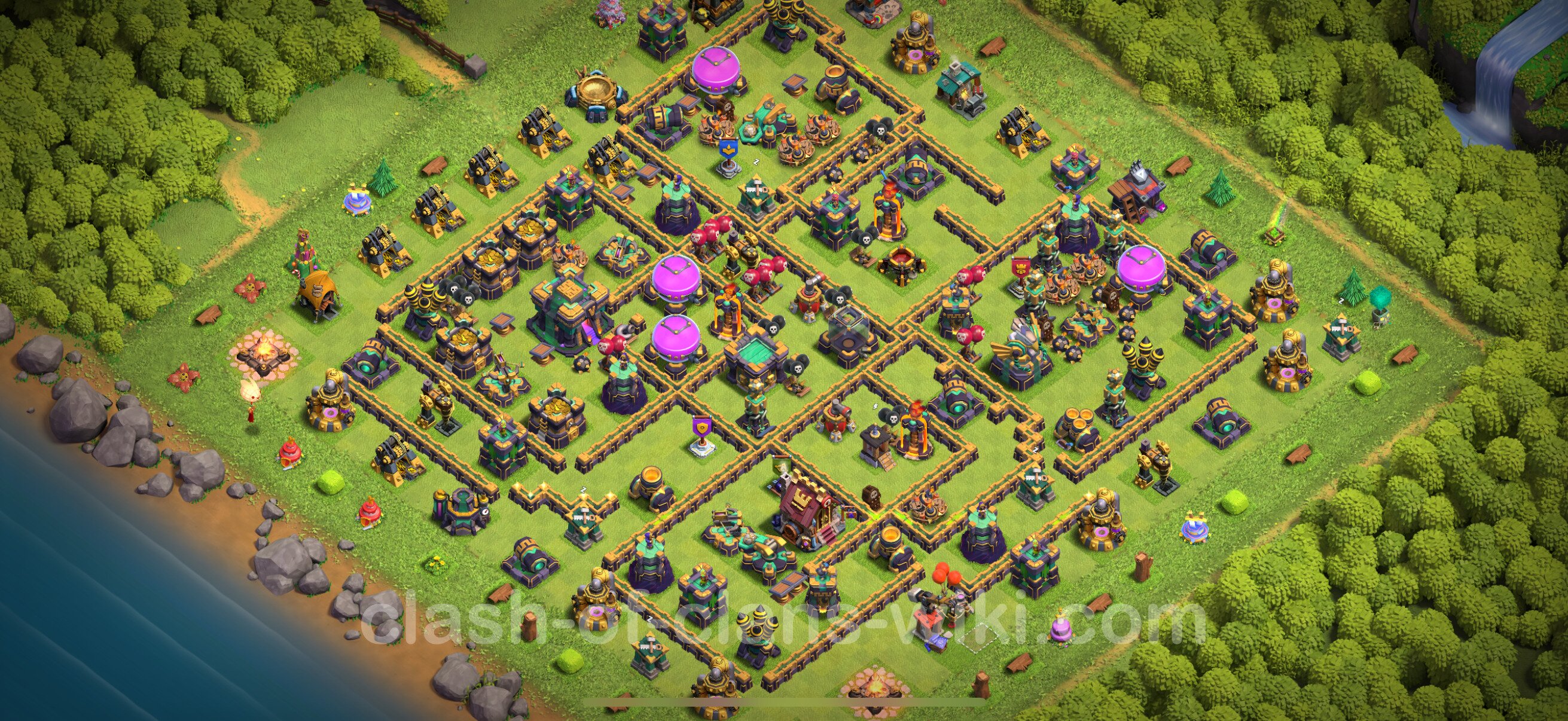 Farming Base TH14 with Link, Anti Air / Electro Dragon, Hybrid - Clash ...