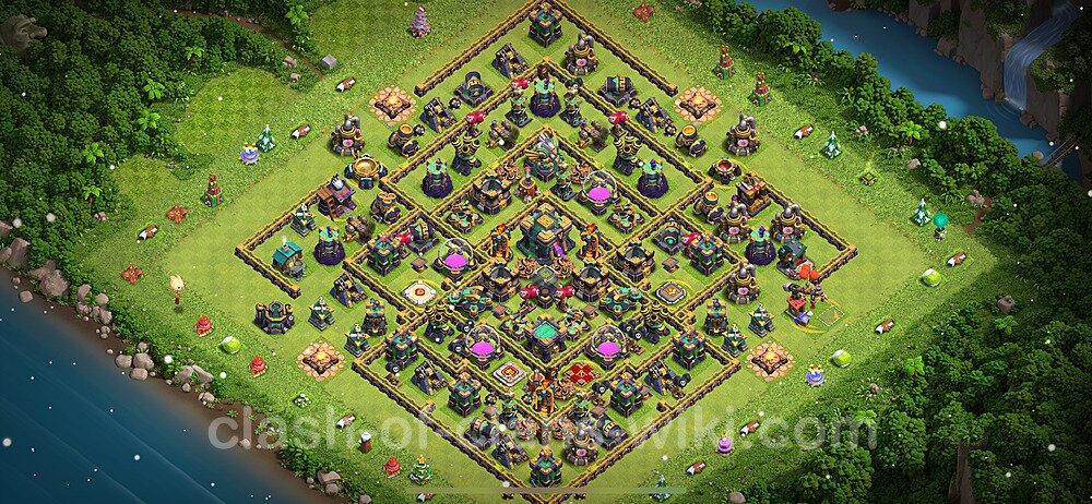 Farming Base TH14 with Link, Hybrid, Anti Air / Electro Dragon - Clash ...
