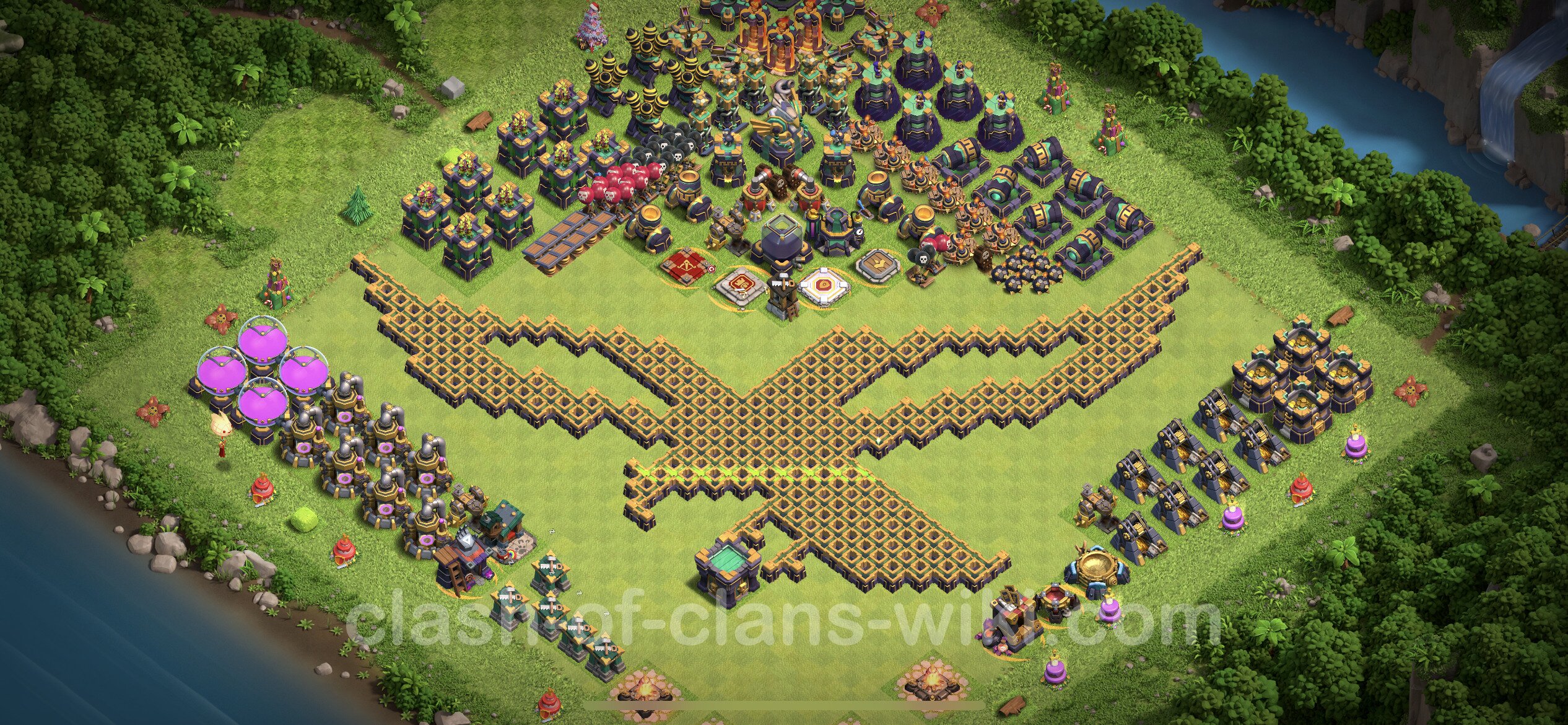 Funny Troll Base Th14 With Link Town Hall Level 14 Art Base Copy 34