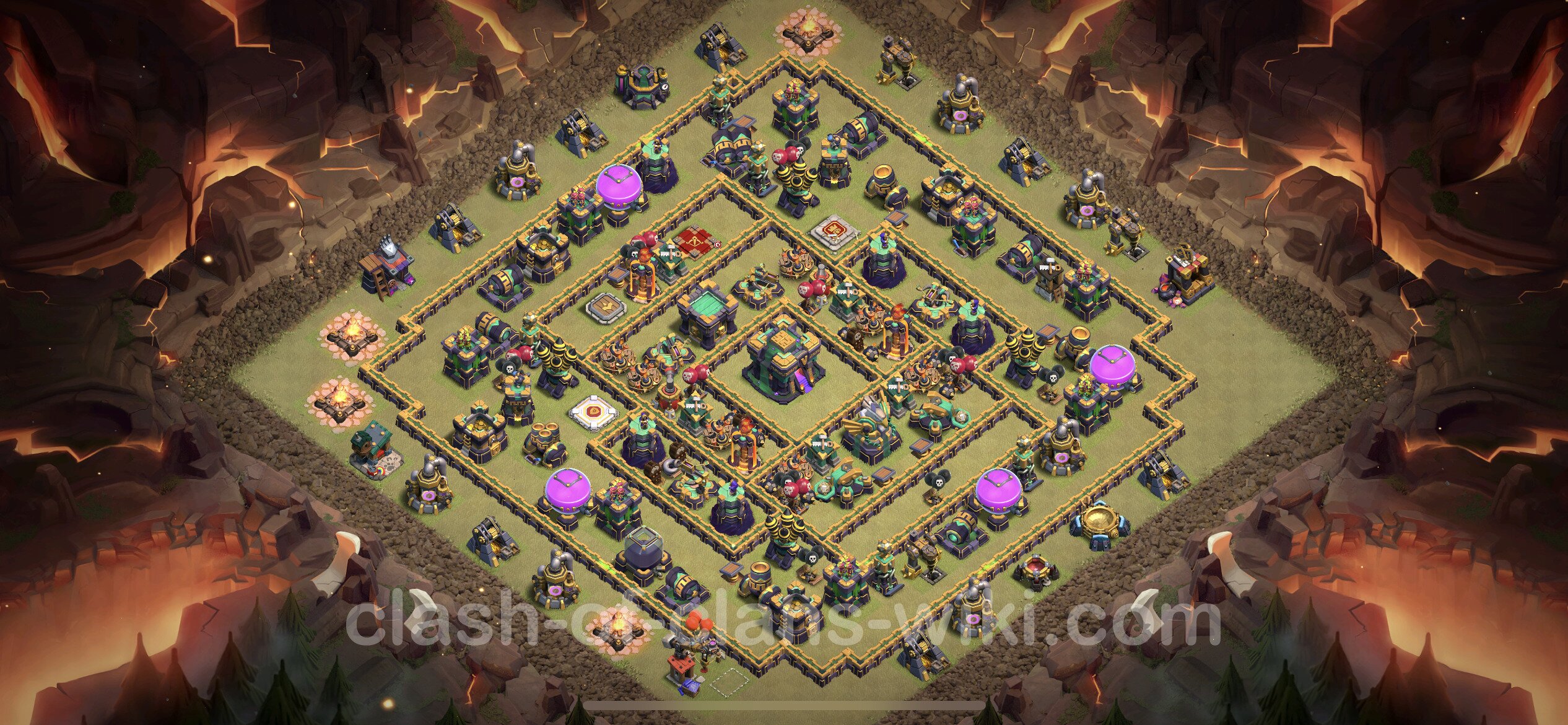 Die Anti 2 Sterne War Base RH14 + Link, Hybrid - COC Kriegsbase Rathaus ...