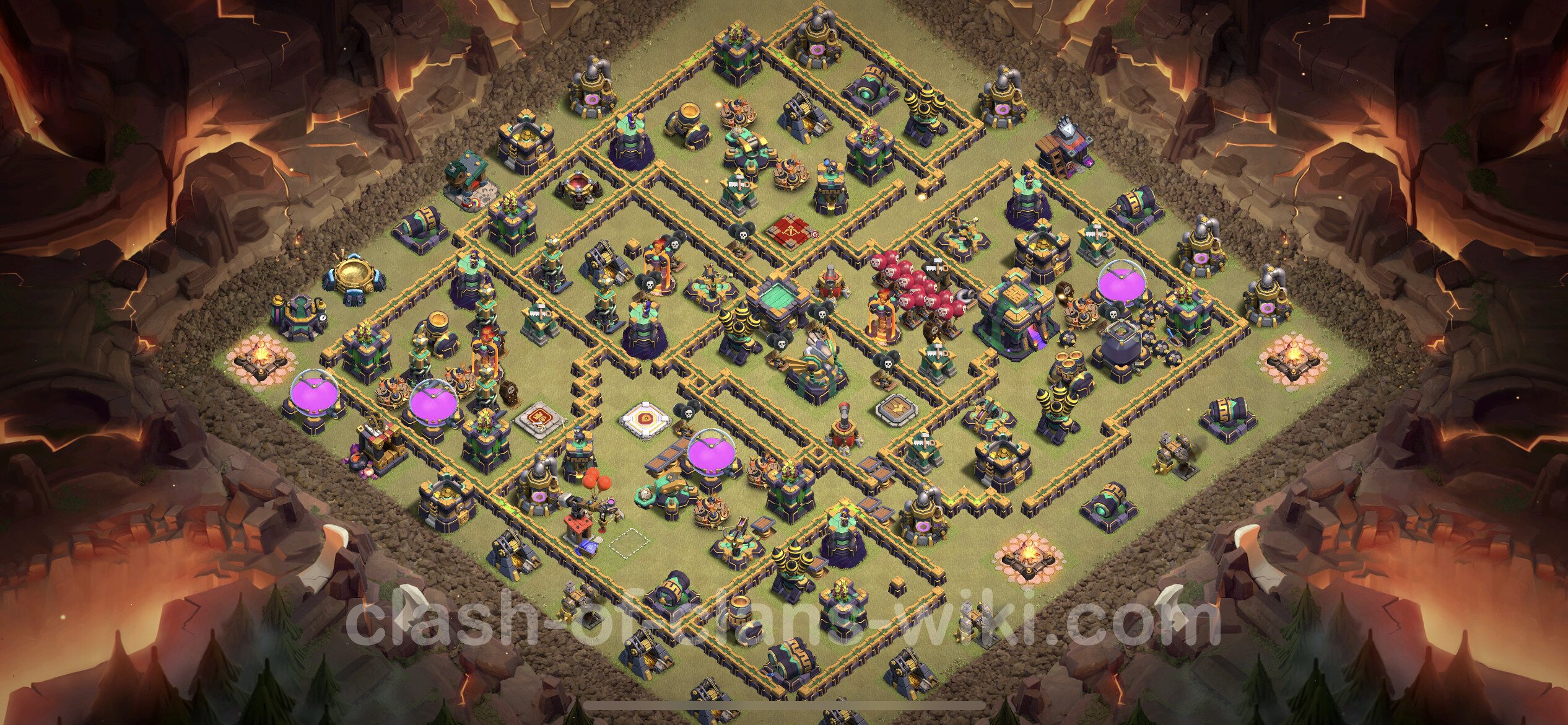 Best War Base TH14 with Link - Town Hall Level 14 CWL Base Copy, #165