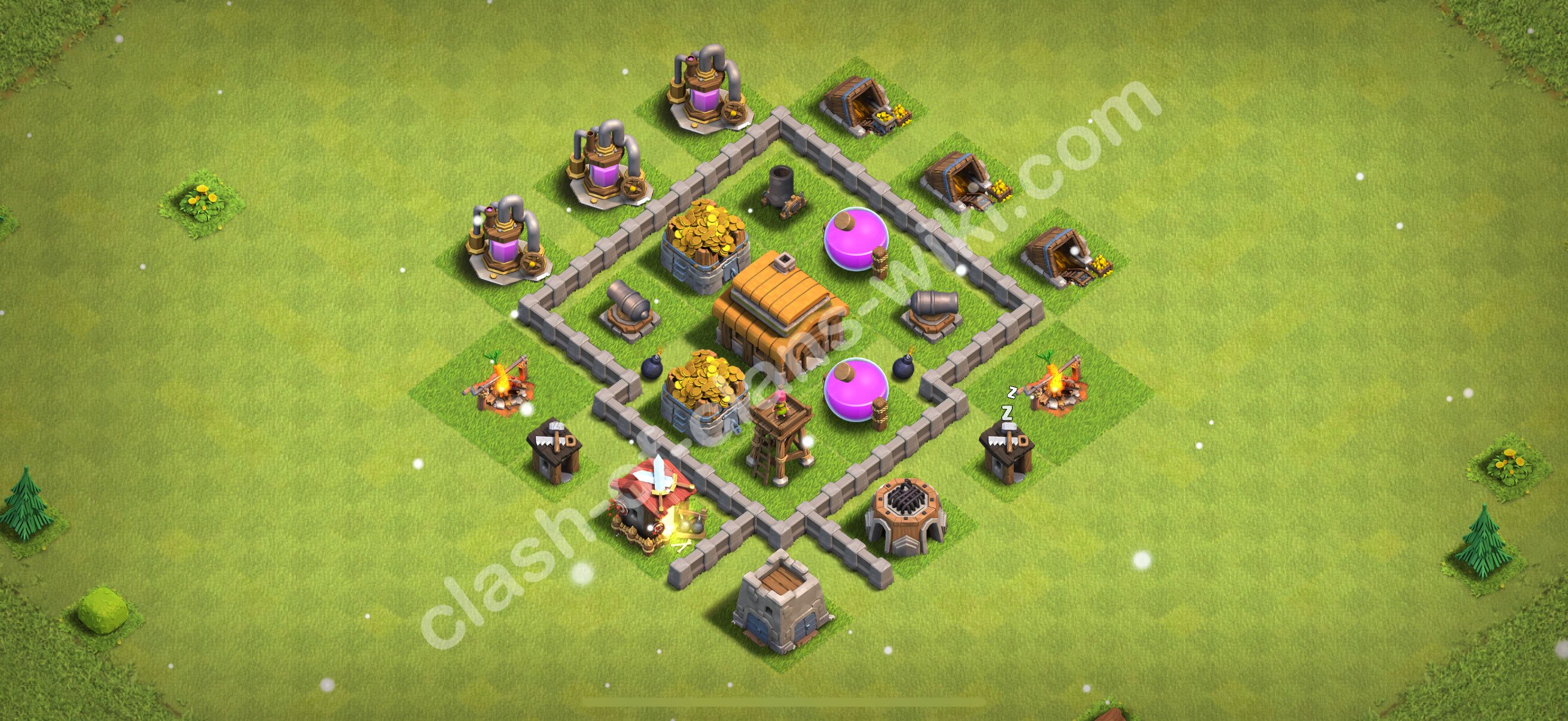 Gute Base Rathaus Level 3, Hybrid für Verteidigung - COC Clash of Clans ...