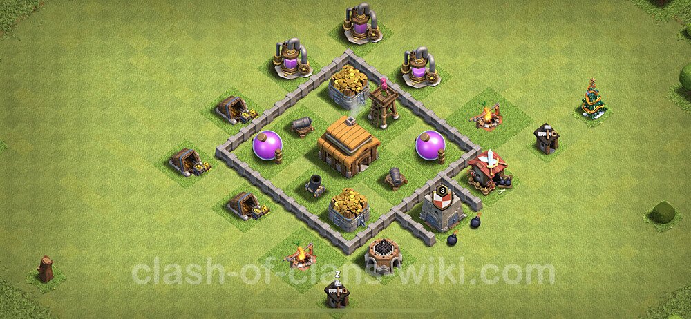 Base TH3, Anti Everything Max Levels - Town Hall Level 3 Base, #143