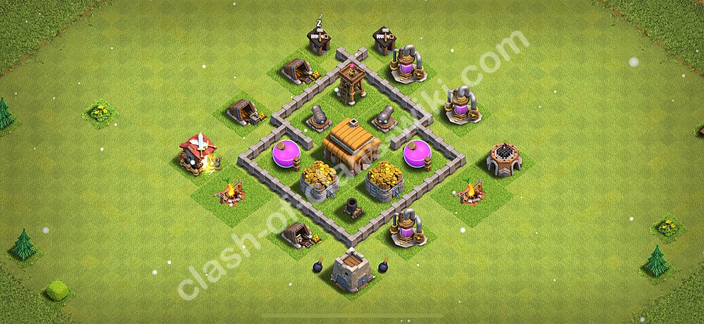 Trophy (Defense) Base TH3, Hybrid - Clash of Clans 2022 - Town Hall ...