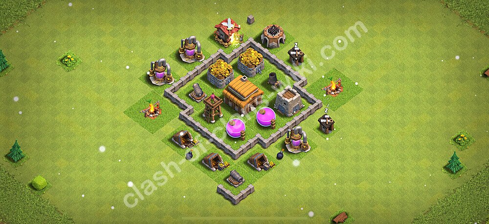 Trophy (Defense) Base TH3, Anti 3 Stars, Hybrid - Clash of Clans 2022 ...