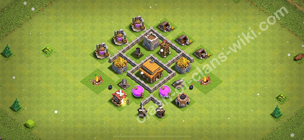 Trophy (Defense) Base TH3, Anti Everything, Hybrid - Clash of Clans ...