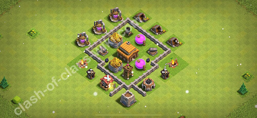 Trophy (Defense) Base TH3, Hybrid - Clash of Clans 2022 - Town Hall ...