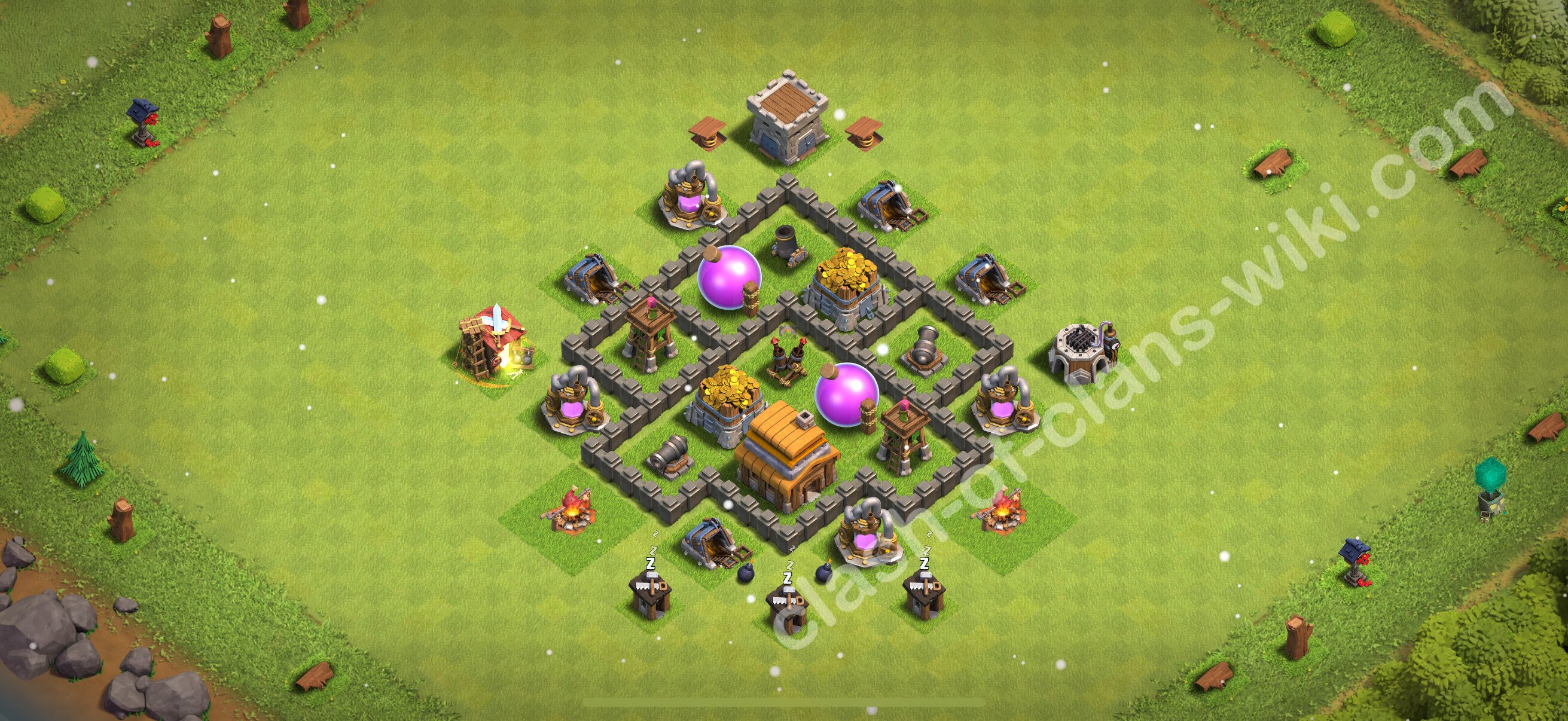 Farming Base TH4 Max Levels with Link, Anti Air 2023 - Town Hall Level ...