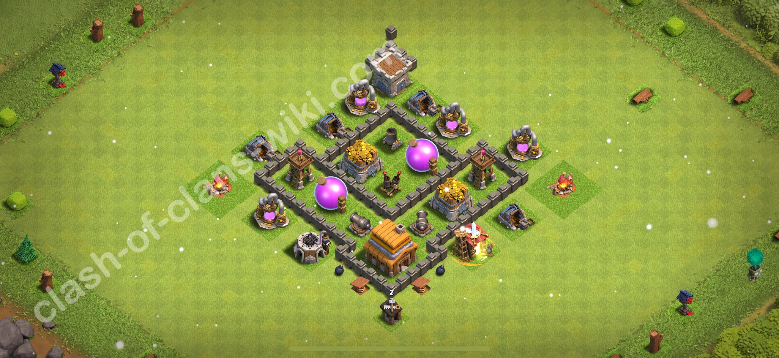 Farming Base TH4 Max Levels with Link, Anti 3 Stars, Anti Air 2023 ...