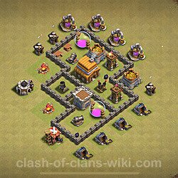 Copy Best Max Levels Farming TH4 COC Base, Anti Everything, Hybrid ...