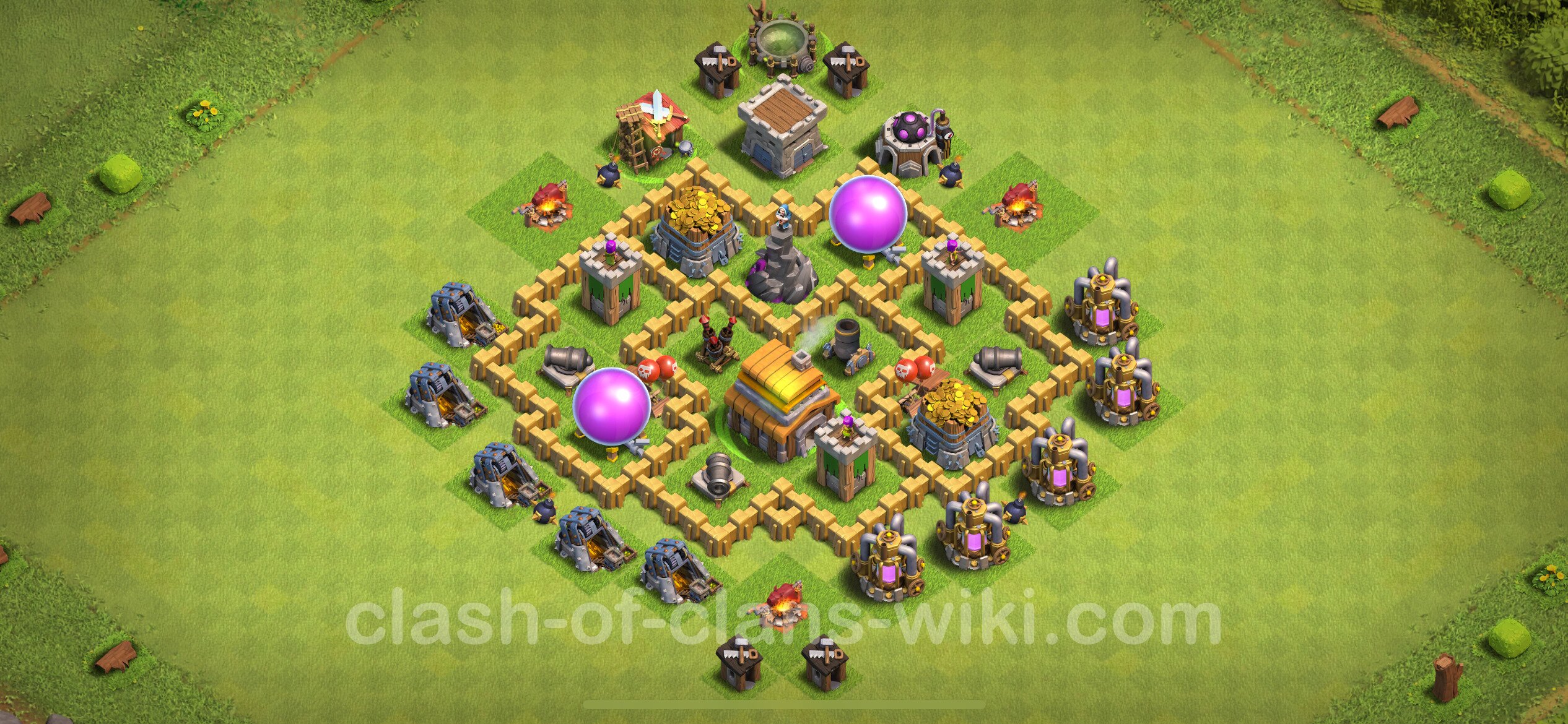 Base TH5 with Link, Anti 3 Stars Anti Dragon - Town Hall Level 5 Base ...