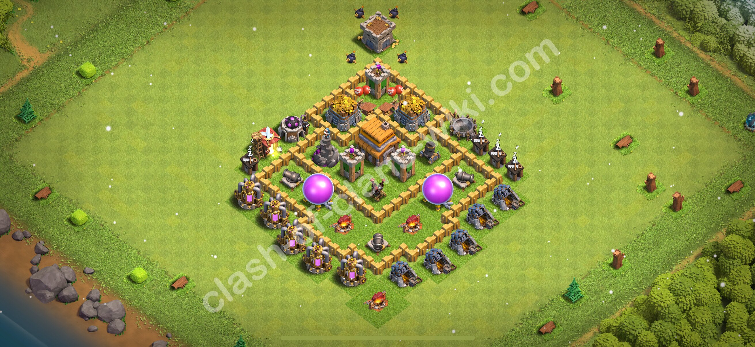 Farming Base TH5 with Link, Anti Everything, Hybrid - Clash of Clans ...