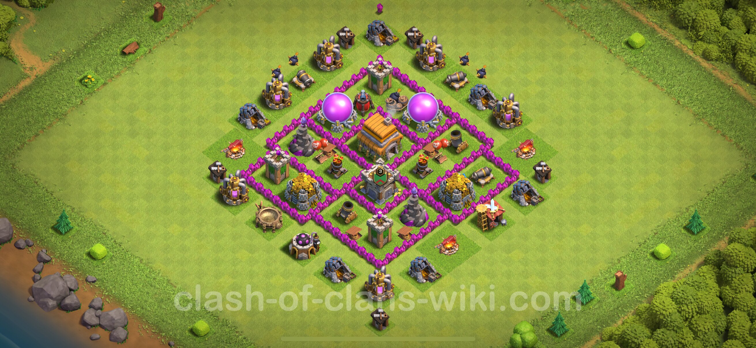 Base TH6 with Link, Hybrid Anti Dragon - Town Hall Level 6 Base Copy ...