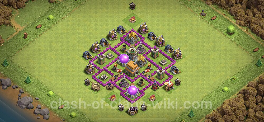 奖杯基本计划6级大本营城原创阵型 - COC(部落衝突) - 大本营6级, 型306