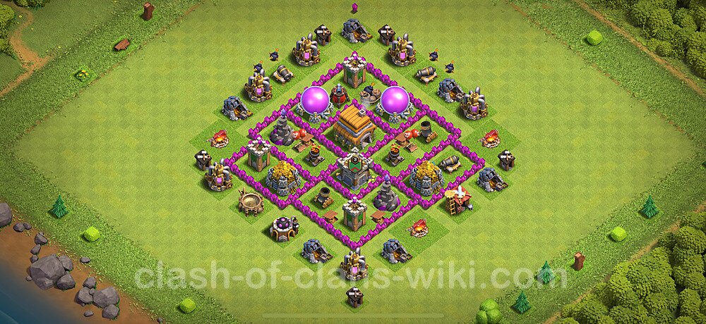 Base TH6 with Link, Hybrid Anti Dragon 2023 - Town Hall Level 6 Base Copy - Anti Air, #309