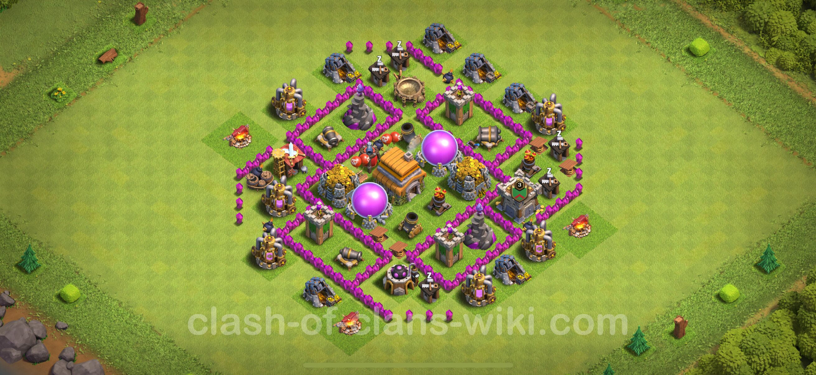 Farming Base TH6 with Link, Anti 3 Stars, Anti Everything - Clash of ...