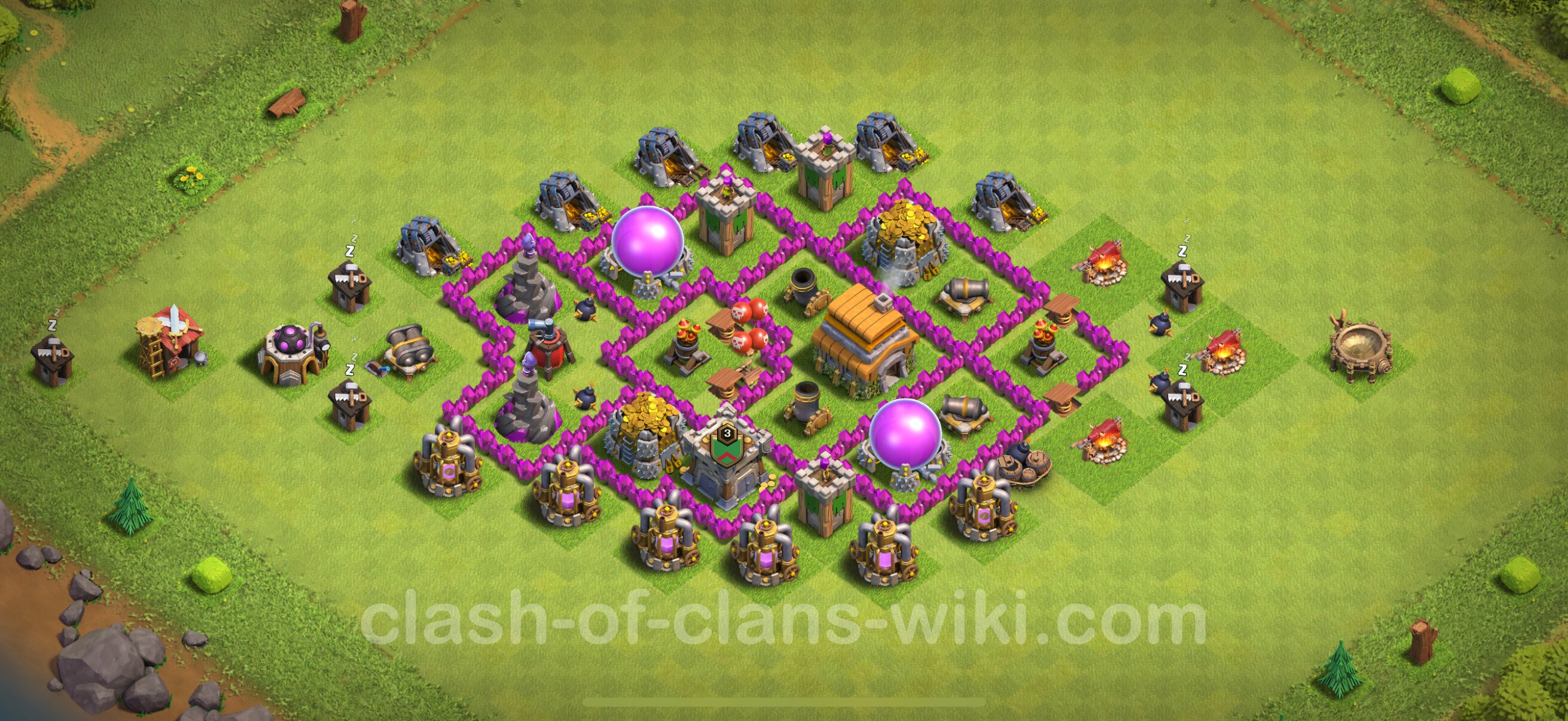 Farming Base TH6 with Link, Anti Everything, Hybrid - Clash of Clans 2022 - Town Hall Level 6 ...