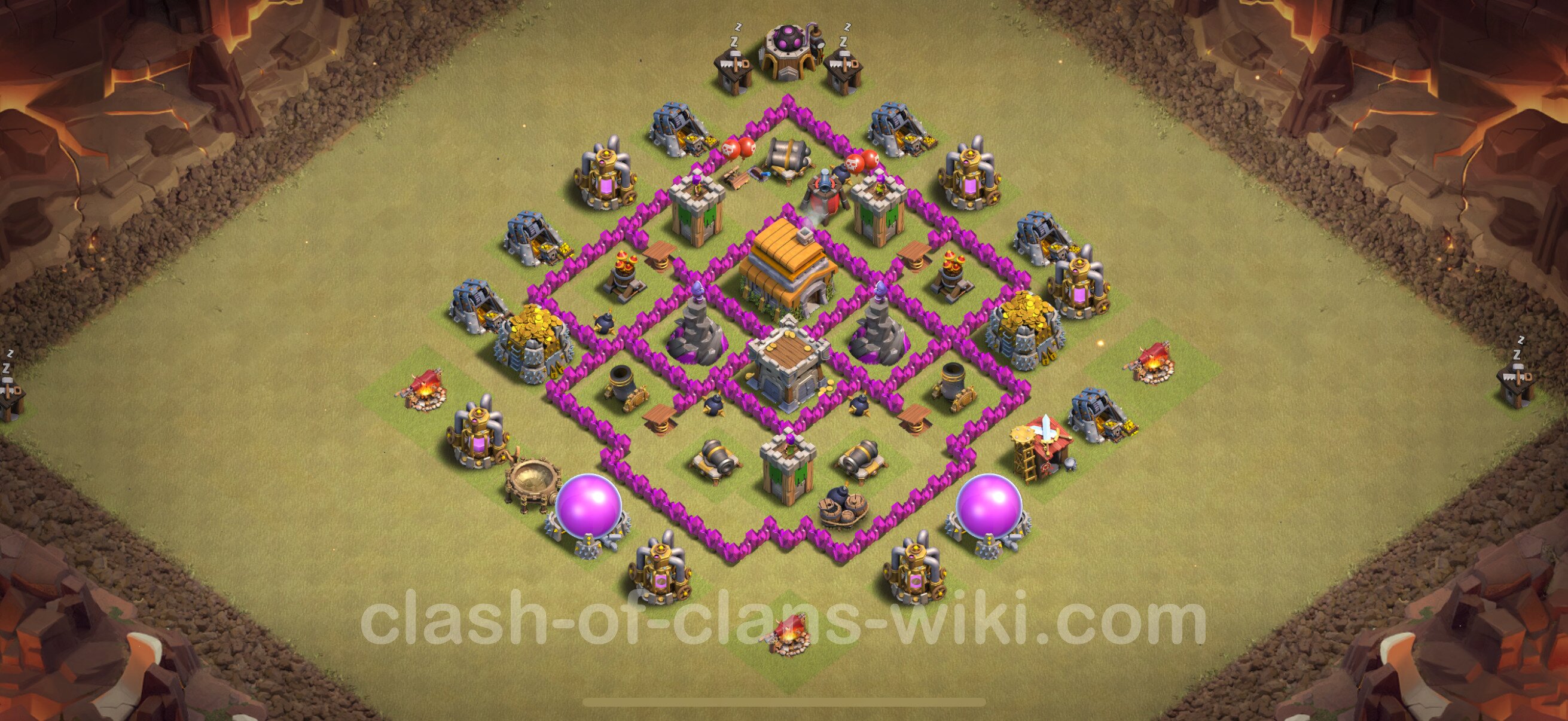 Best Anti 3 Stars War Base TH6 with Link, Anti Everything 2025 - Town Hall Level 6 CWL Base Copy ...