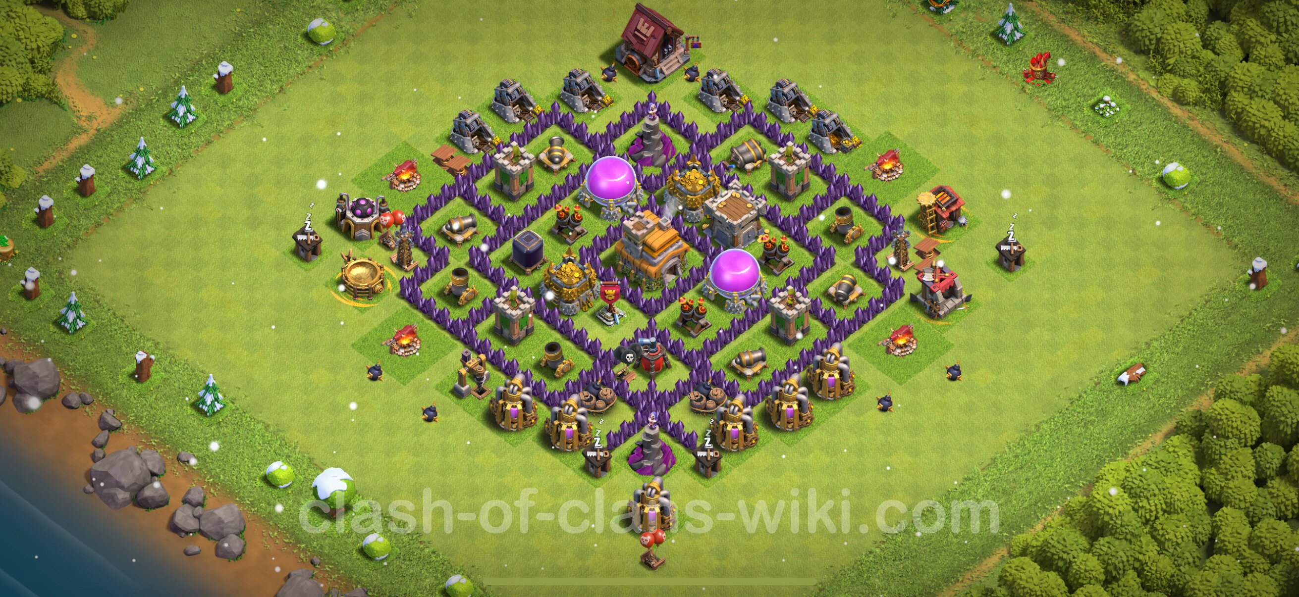 Best Base TH7 with Link, Hybrid Anti Everything 2023 - Town Hall Level ...