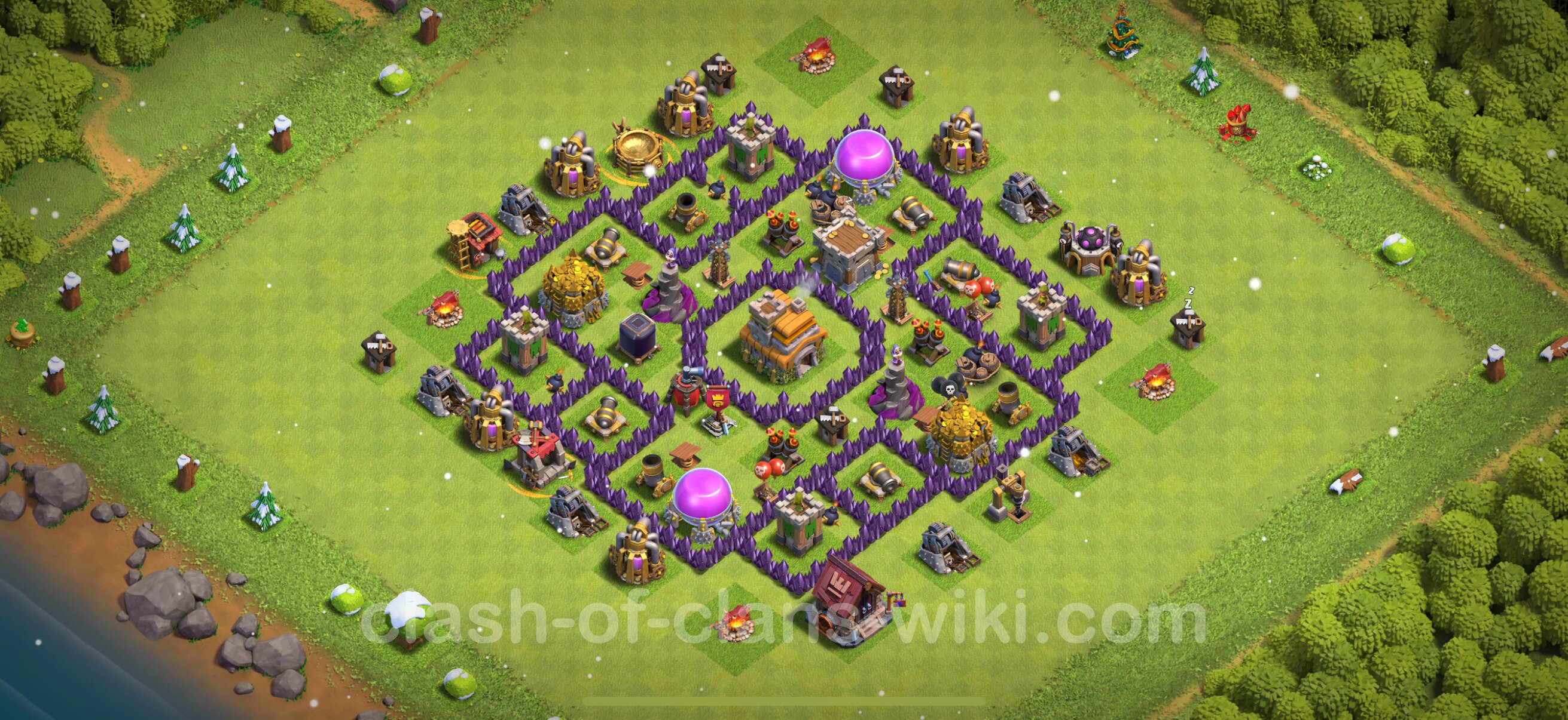 Best Anti 3 Stars Base TH7 with Link, Hybrid 2022 - Town Hall Level 7 ...