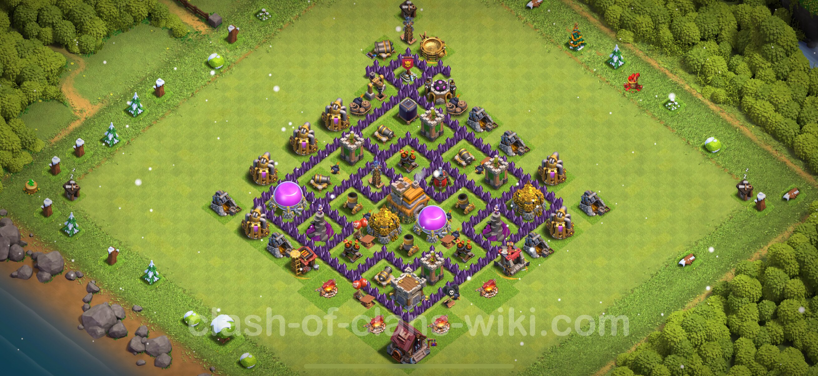 Best Anti 3 Stars Base TH7 with Link, Anti Air / Dragon 2023 - Town ...