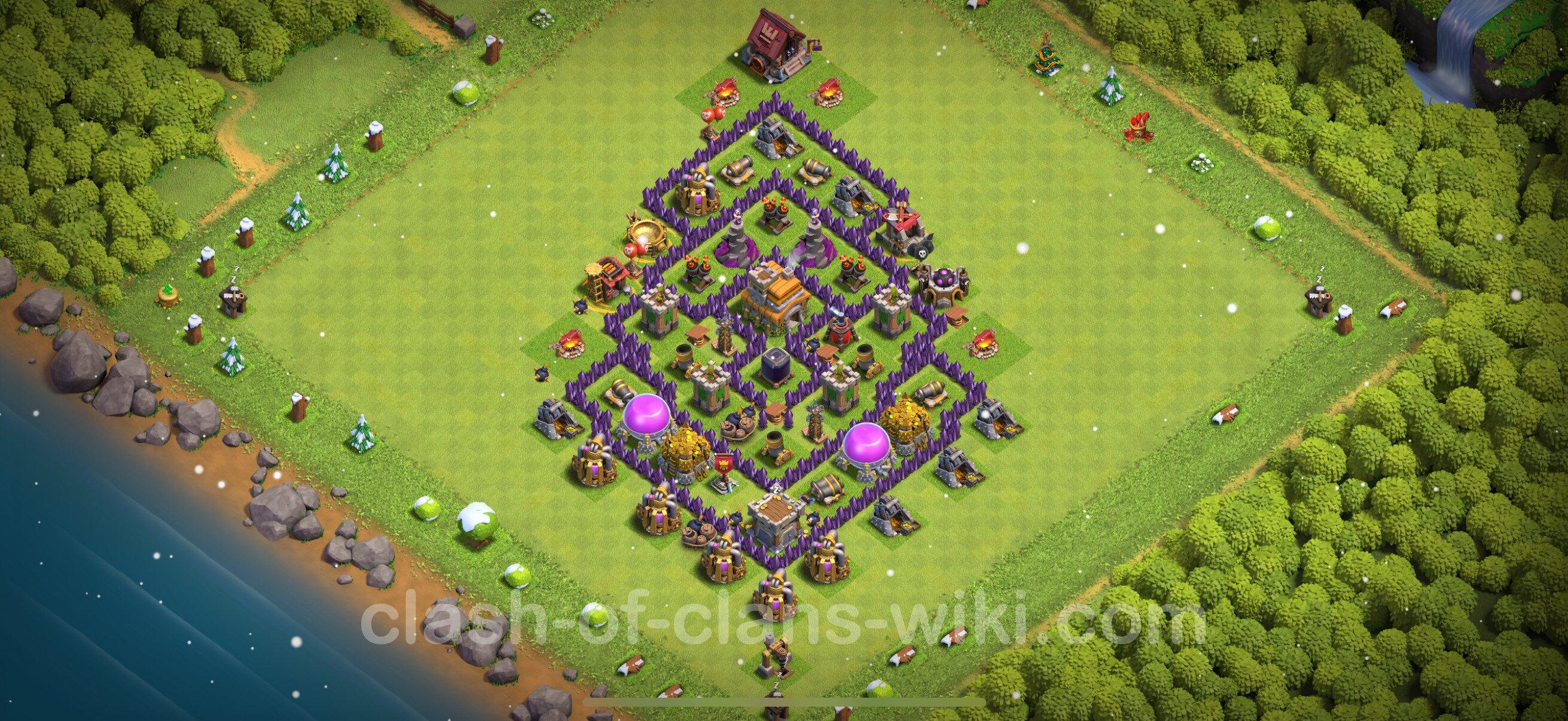 Die Anti Dragon Base Rathaus Level 7 + Link, Anti 3 Sterne - COC Clash ...