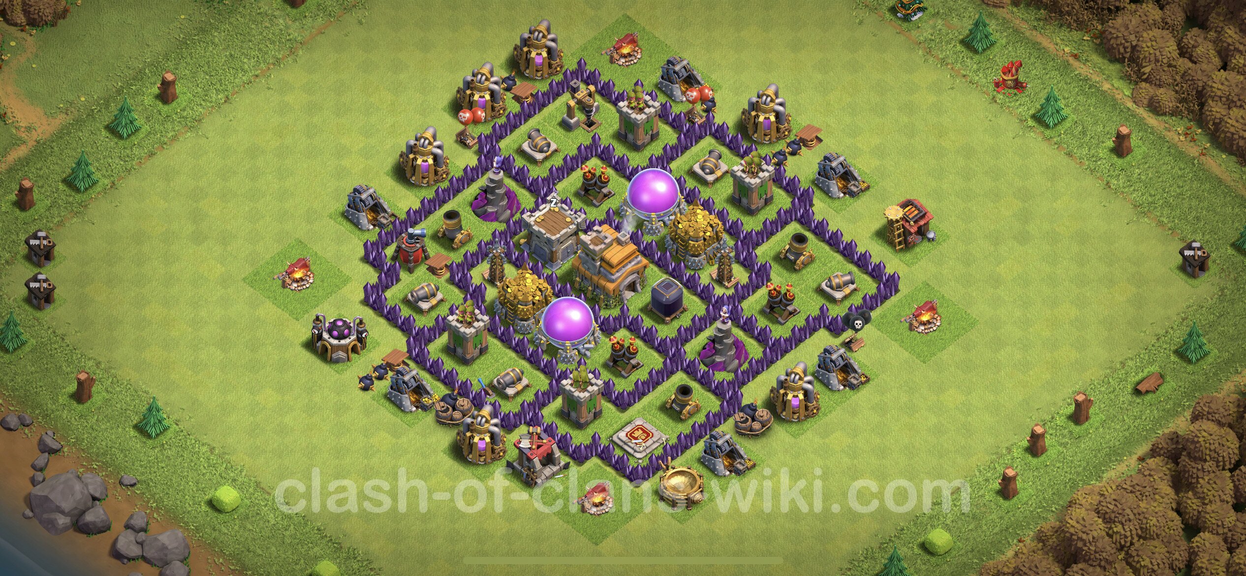 Farming Base TH7 with Link, Hybrid, Anti 2 Stars - Clash of Clans ...