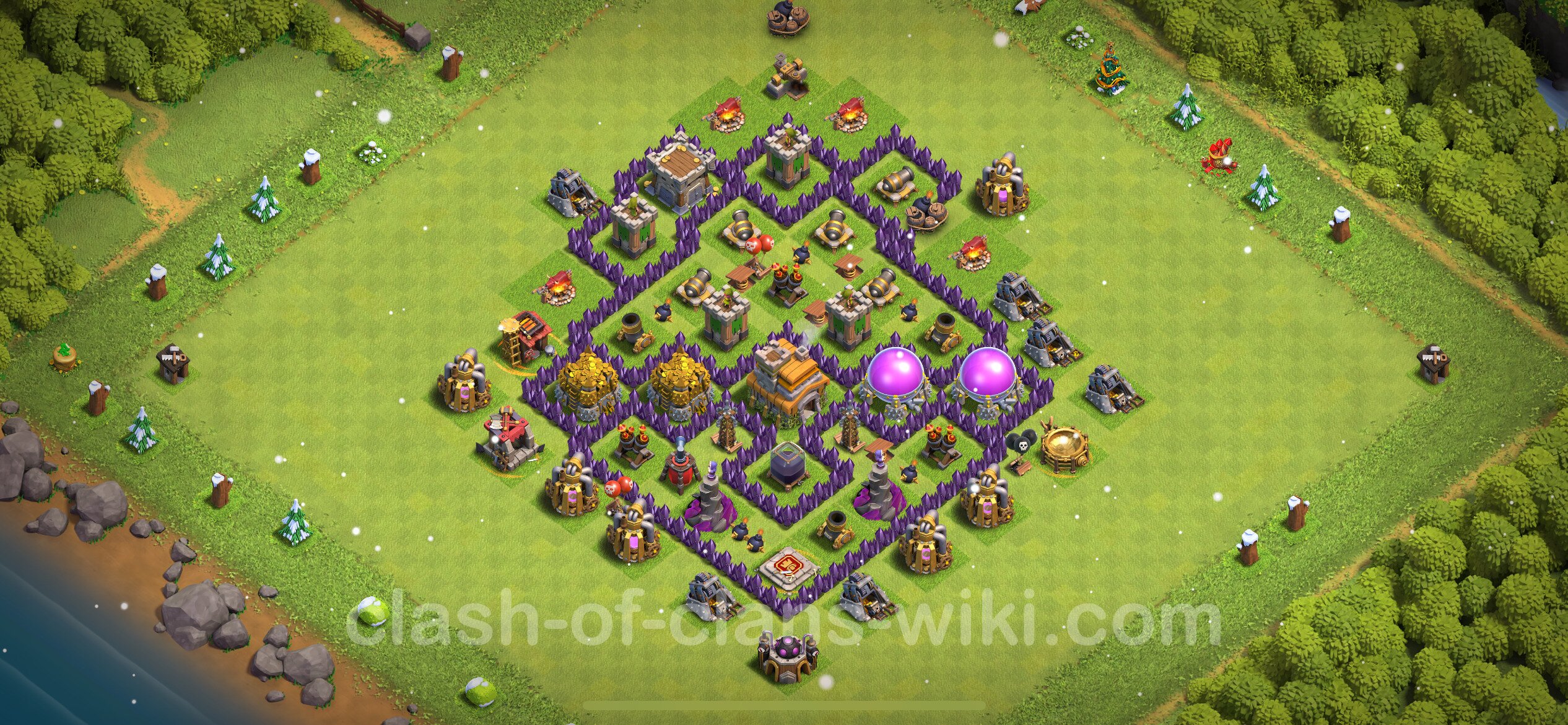 Farming Base TH7 with Link, Anti 3 Stars, Hybrid - Clash of Clans 2023 ...
