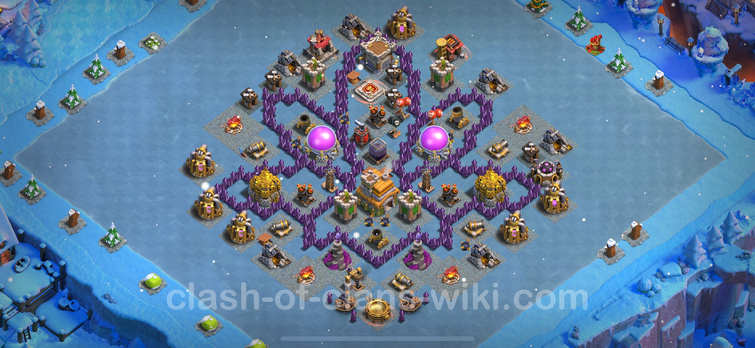 Funny Troll Base TH7 with Link - Town Hall Level 7 Art Base Copy, #12