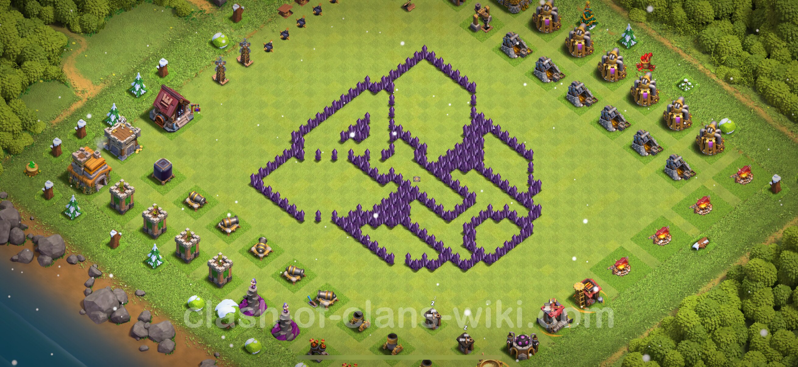 Funny Troll Base TH7 with Link - Town Hall Level 7 Art Base Copy, #1796