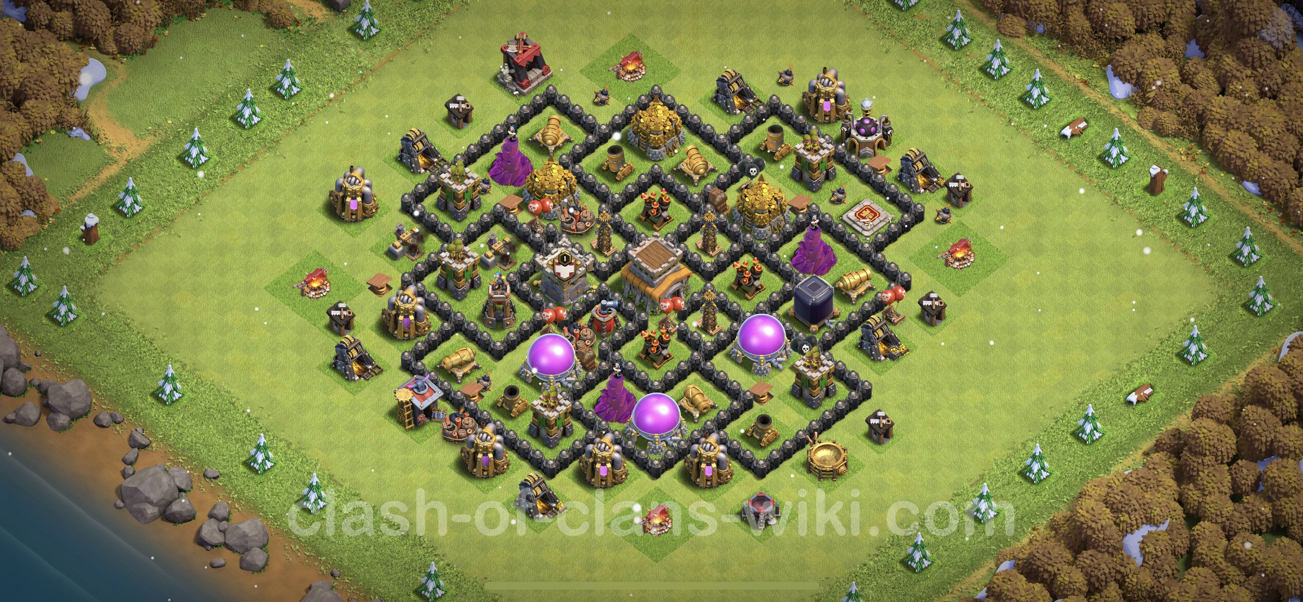 Best Unbeatable Base TH8 with Link 2022 - Town Hall Level 8 Base Copy, #445