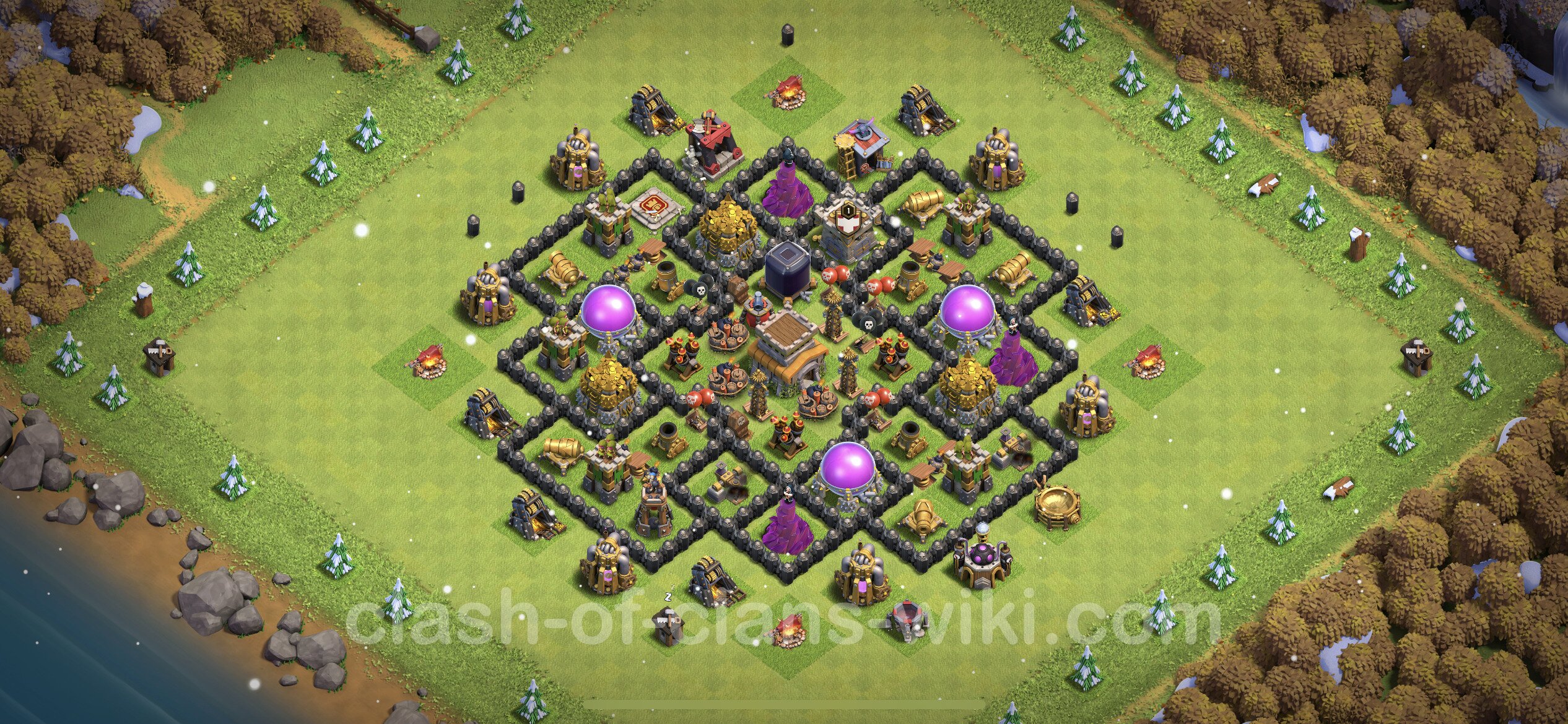 Die Anti Alles Base Rathaus Level 8 + Link, Hybrid - COC Clash of Clans ...