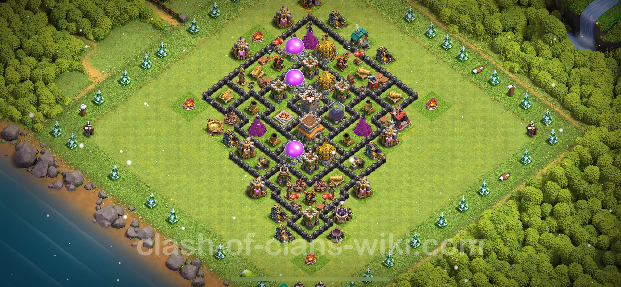 Base TH8 with Link, Hybrid Anti Dragon 2023 - Town Hall Level 8 Base ...