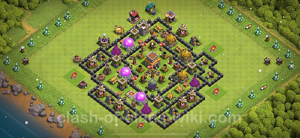 Base TH8 with Link, Anti 3 Stars Max Levels 2023 - Town Hall Level 8 ...