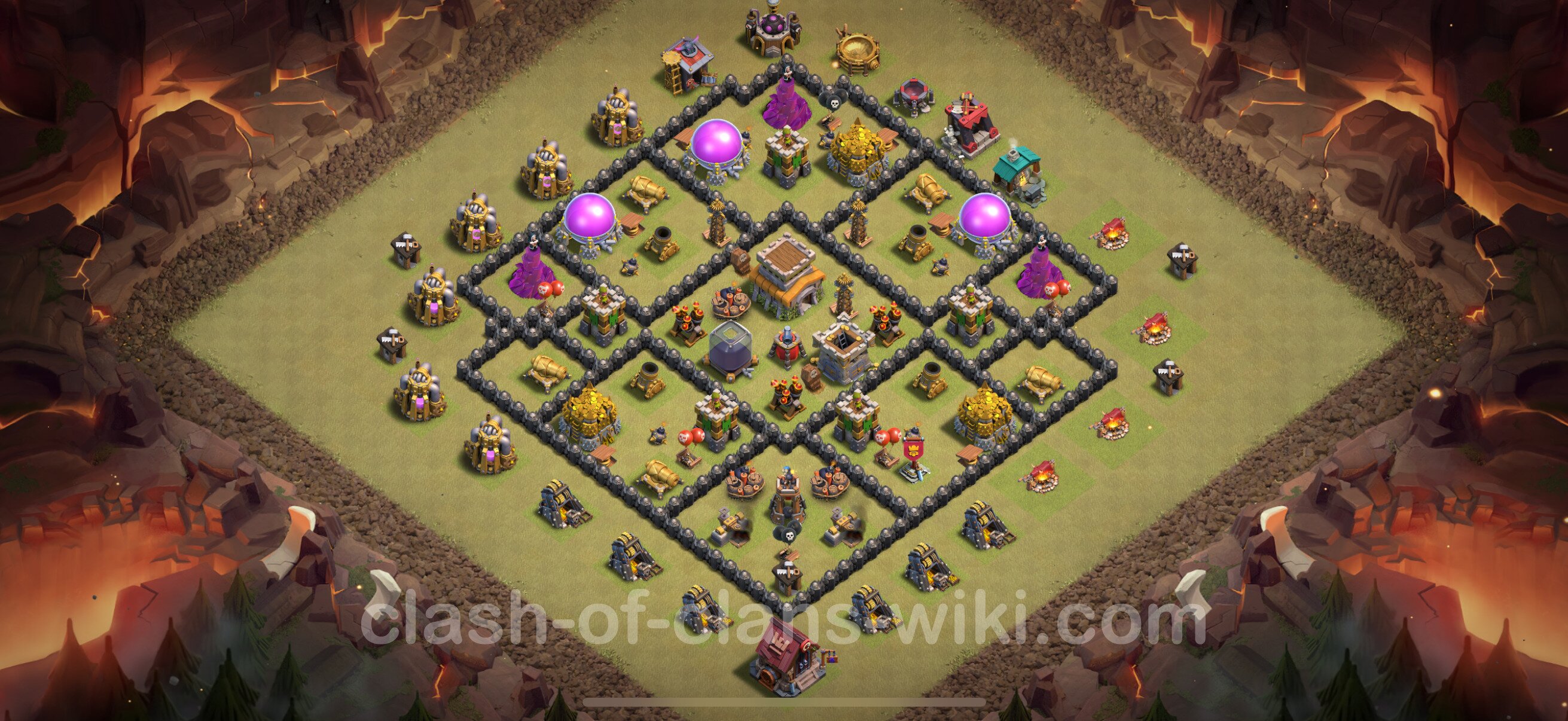 Best Anti 2 Stars War Base TH8 with Link, Anti Everything 2025 - Town ...
