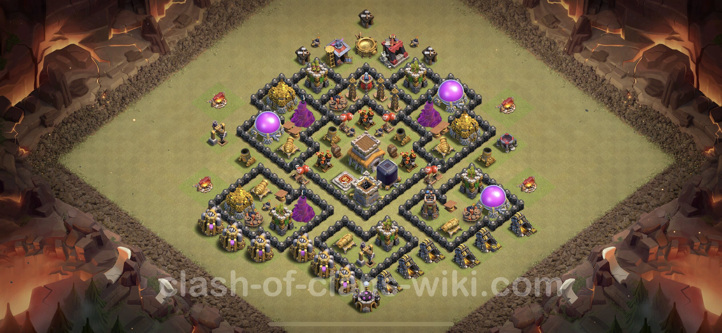 Best Anti 2 Stars War Base TH8 with Link, Hybrid 2022 - Town Hall Level ...