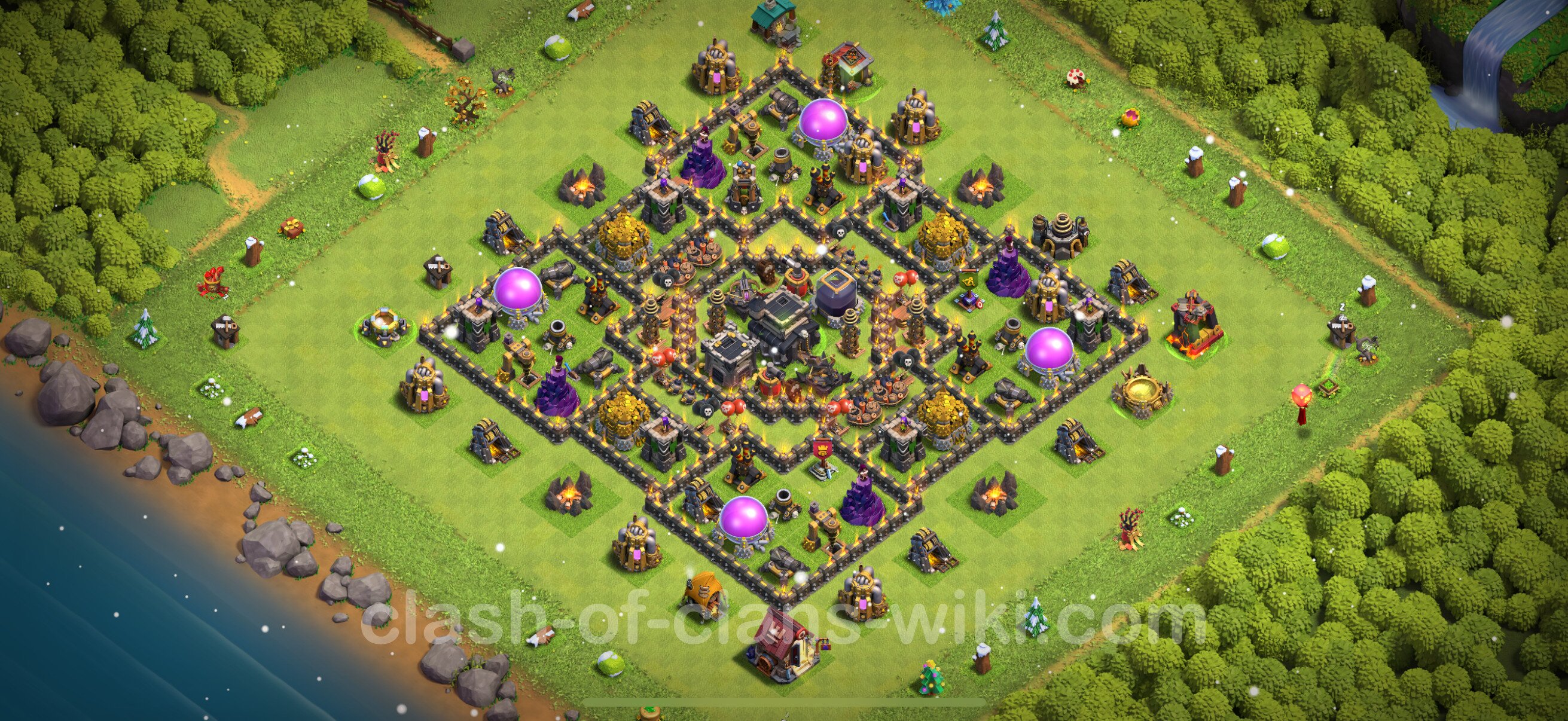 Best Anti 2 Stars Base TH9 with Link, Hybrid 2023 - Town Hall Level 9 ...