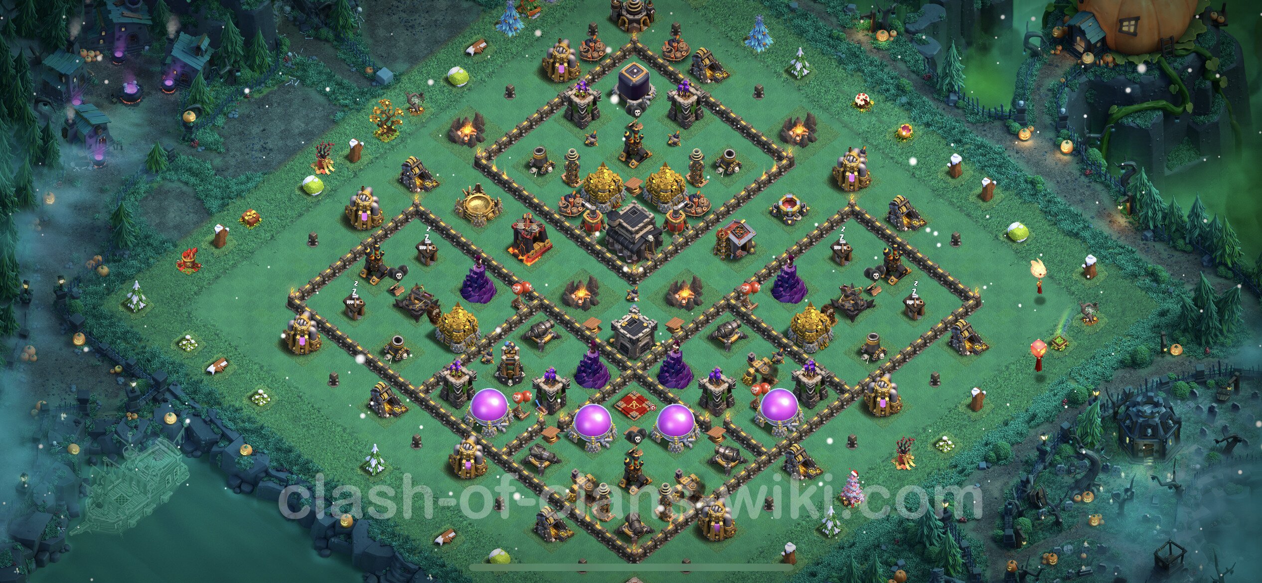 Base TH9 with Link, Hybrid Max Levels 2022 - Town Hall Level 9 Base ...